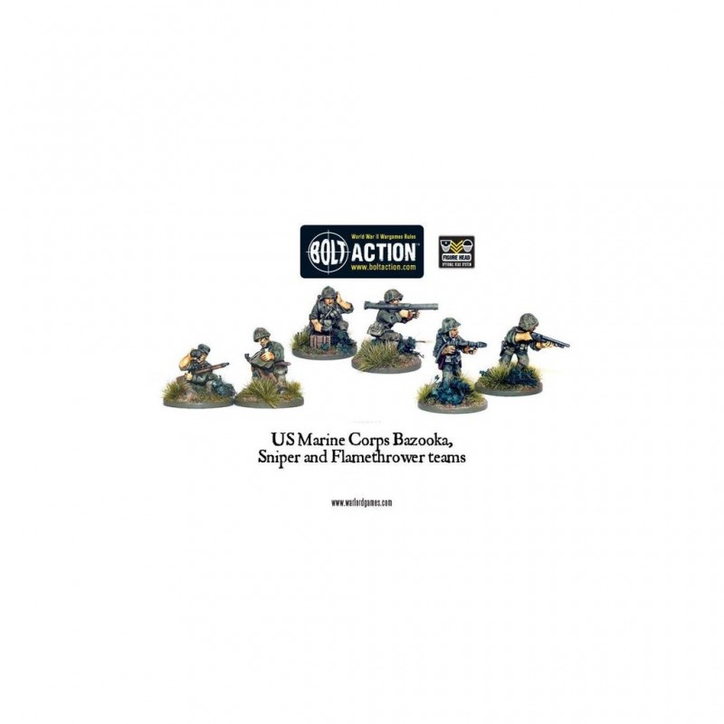 Bolt action - USMC bazooka , sniper & flamethrower team - La Crypte du Jeu